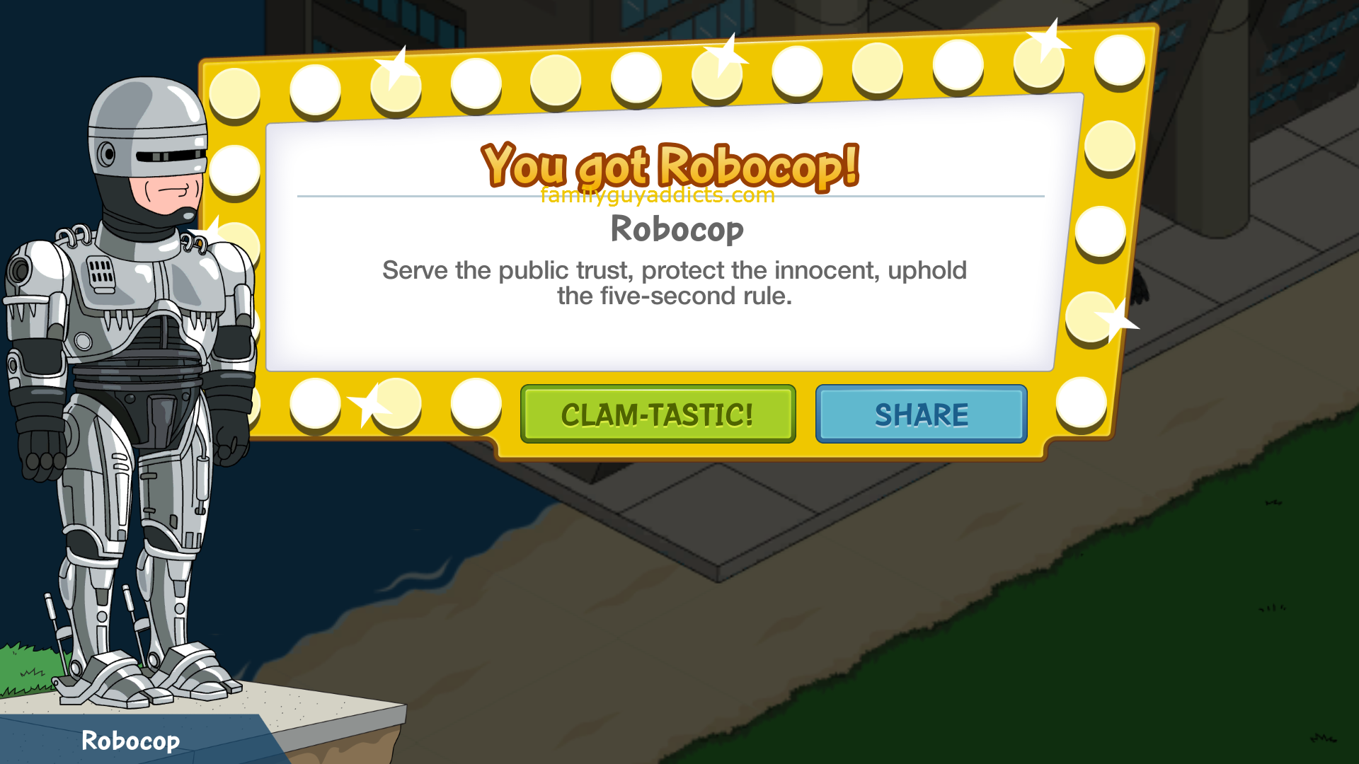 Mobster Premium Character Profile: The Judge & RoboCop | Family Guy Addicts