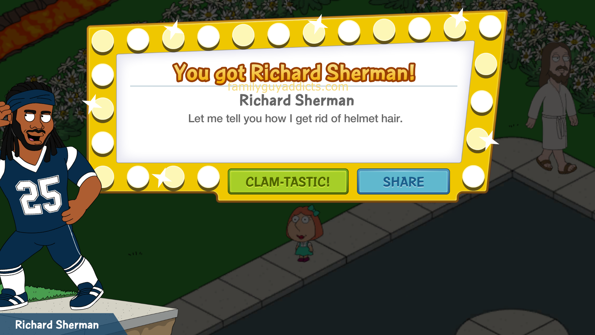 Quahog Football Challenge Scoreboard Character Profile: Richard Sherman ...
