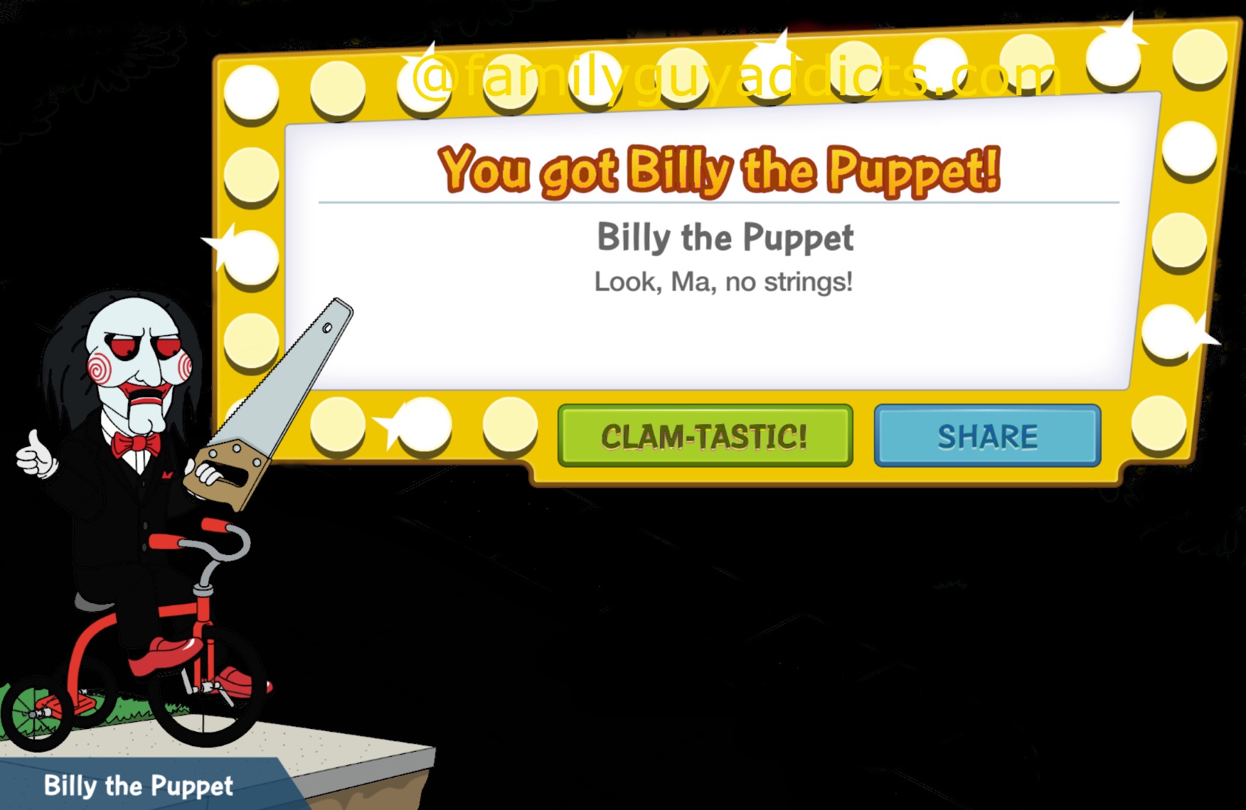 The Hauntening Premium Character Profile: Billy The Puppet | Family Guy ...