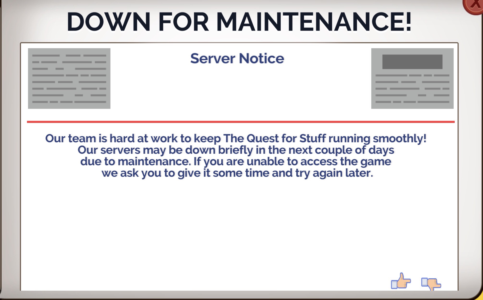 News Stand Announcement – Server Maintenance Warning | Family Guy Addicts